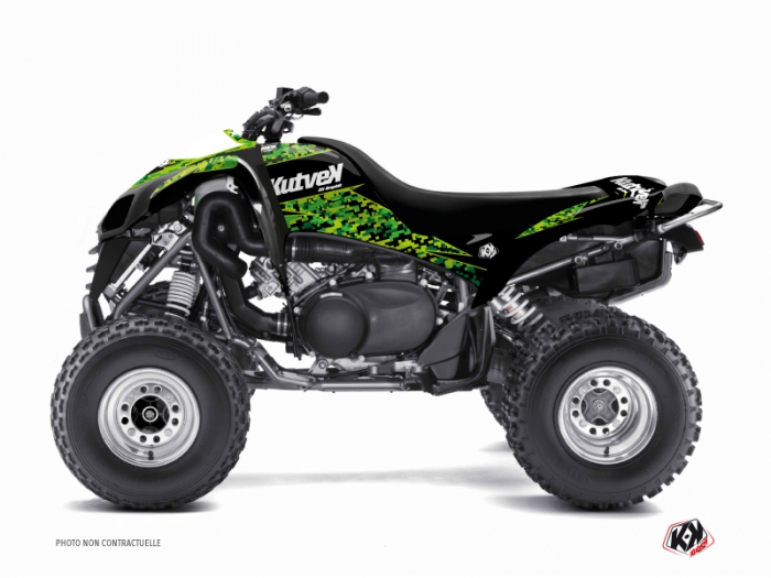 Kawasaki 700 KFX ATV Predator Graphic Kit Black Green - Kutvek Kit Graphik