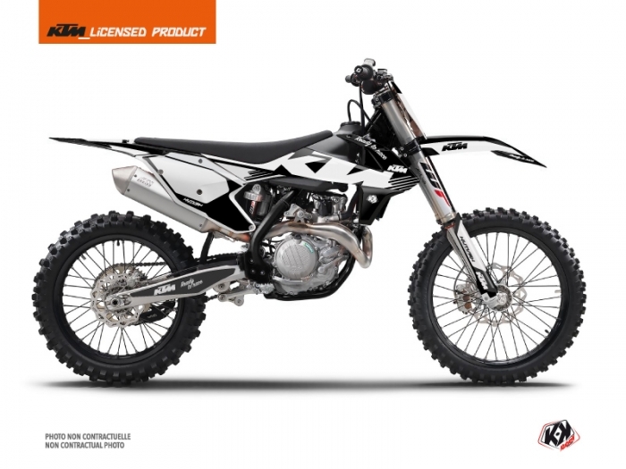 KTM 350 SXF Dirt Bike Retro Graphic Kit Black - Kutvek Kit Graphik