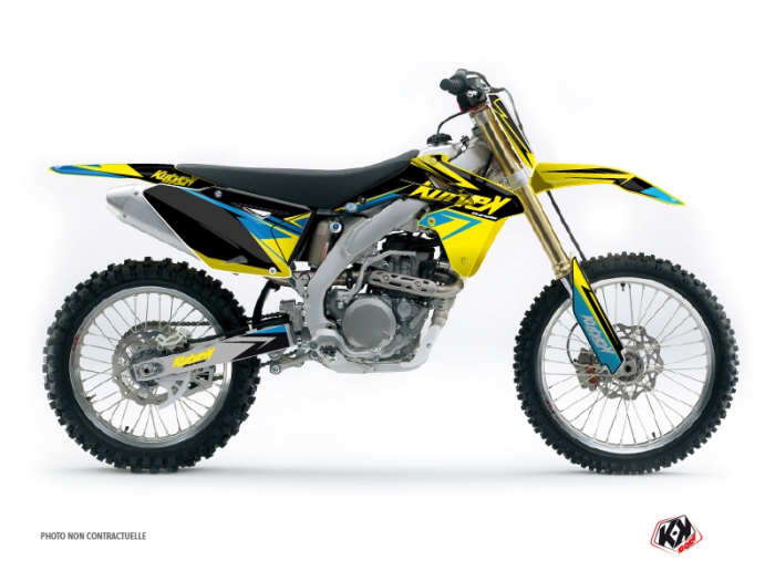 Suzuki 250 RMZ Dirt Bike Stage Graphic Kit Yellow Blue - Kutvek Kit Graphik
