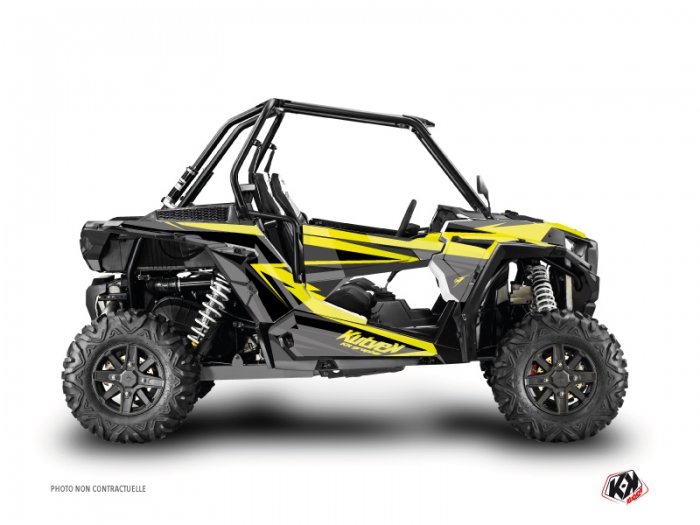 Polaris RZR 1000 UTV Stage Graphic Kit Black Yellow - Kutvek Kit Graphik