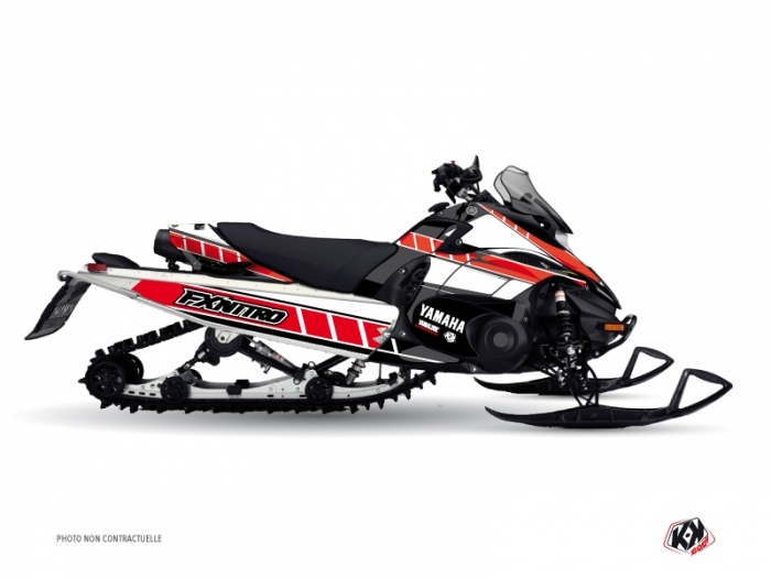 Yamaha FX Nitro Snowmobile Vintage Graphic Kit Red - Kutvek Kit Graphik