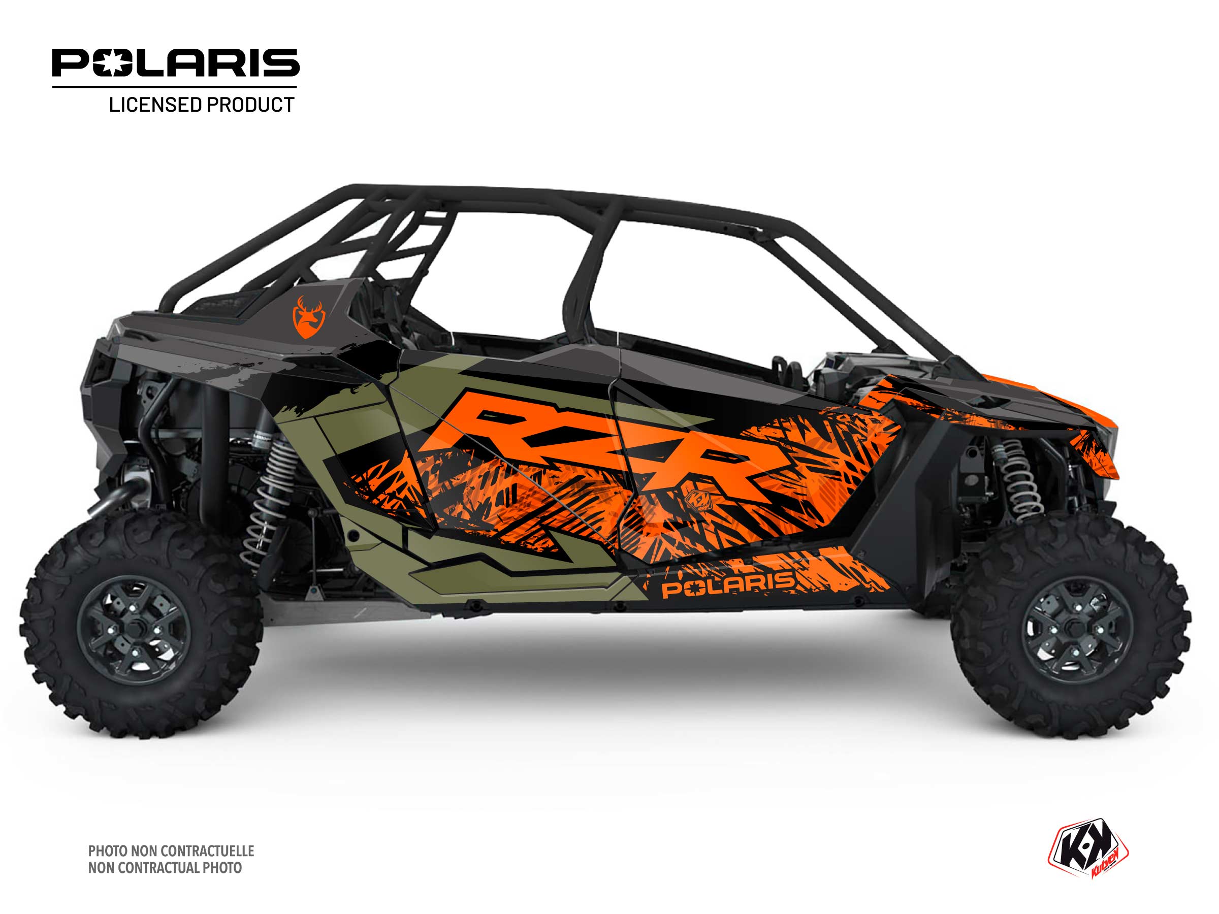 Polaris RZR XP 1000 4 doors UTV Chaser Graphic Kit Orange - Kutvek Kit ...