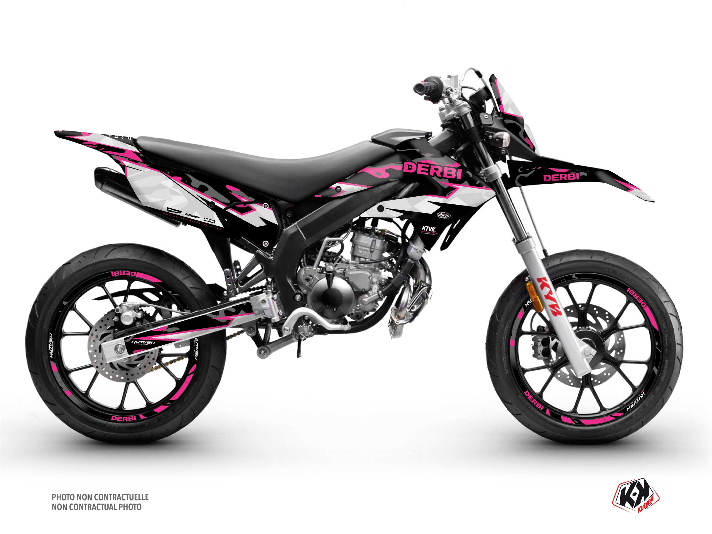 Derbi Racing 50 50cc BARBARIAN Graphic Kit Pink - Kutvek Kit Graphik