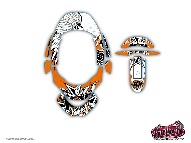 Stickers Tour de cou Leatt Brace Dirt Bike Demon Graphic Kit Orange ...