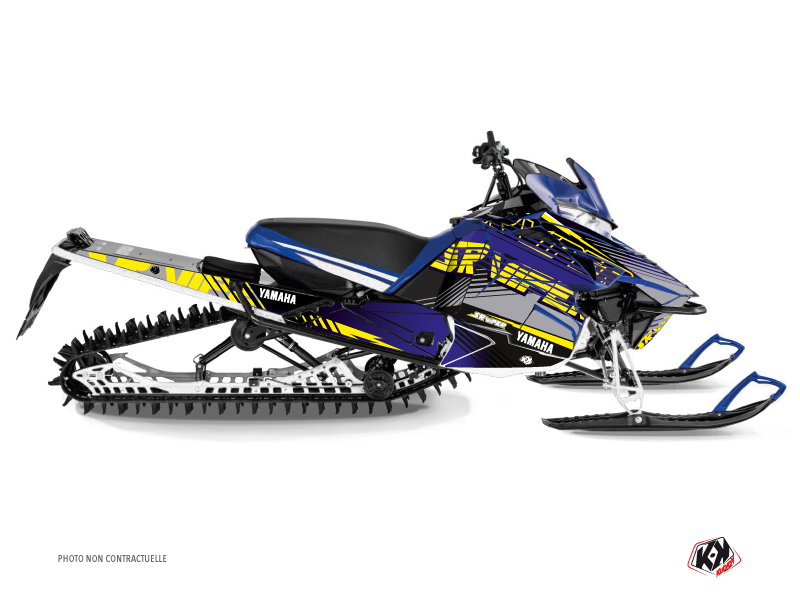 Yamaha SR Viper Snowmobile Flow Graphic Kit Yellow - Kutvek Kit Graphik
