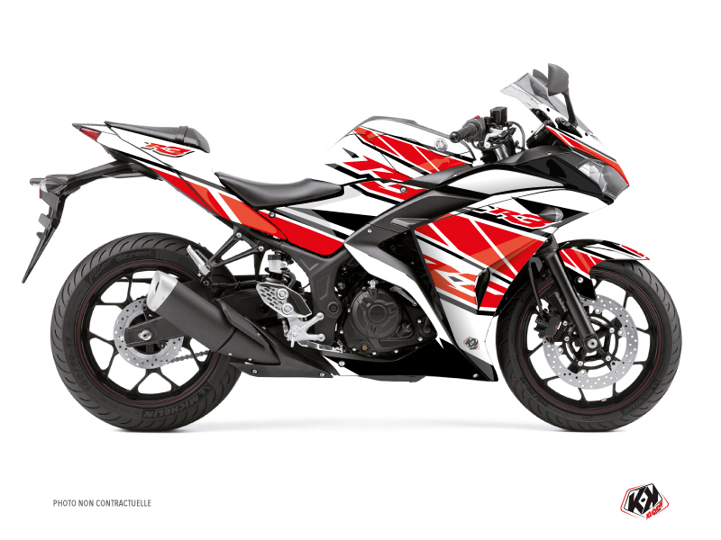 Yamaha R3 Street Bike Replica Graphic Kit Red - Kutvek Kit Graphik