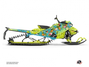 skidoo snowmobile trop'ice graphic kit turquoise-yellow-neon | Kutvek