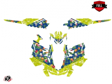 skidoo snowmobile trop'ice graphic kit blue-yellow-neon | Kutvek