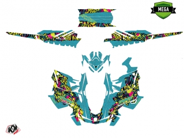 skidoo snowmobile savage graphic kit turquoise-yellow-neon | Kutvek